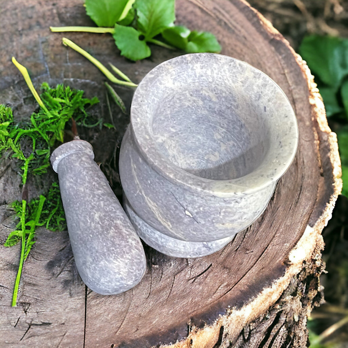 Mortar & Pestle - Stone – Leaf and Petal